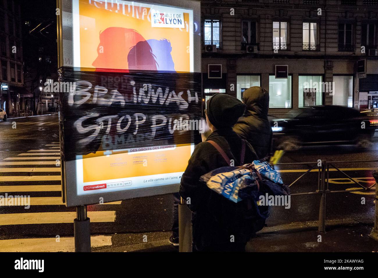 Action against advertising on the streets of Lyon, France, 06 March ...