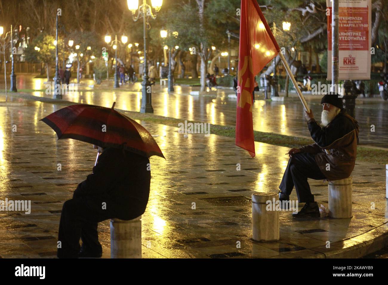 Greek communist party (KKE) demonstration in Thessaloniki, on March 6 ...
