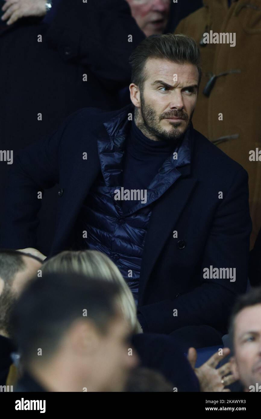 David Beckham reacts during the UEFA Champions League, round of 16, 2nd ...