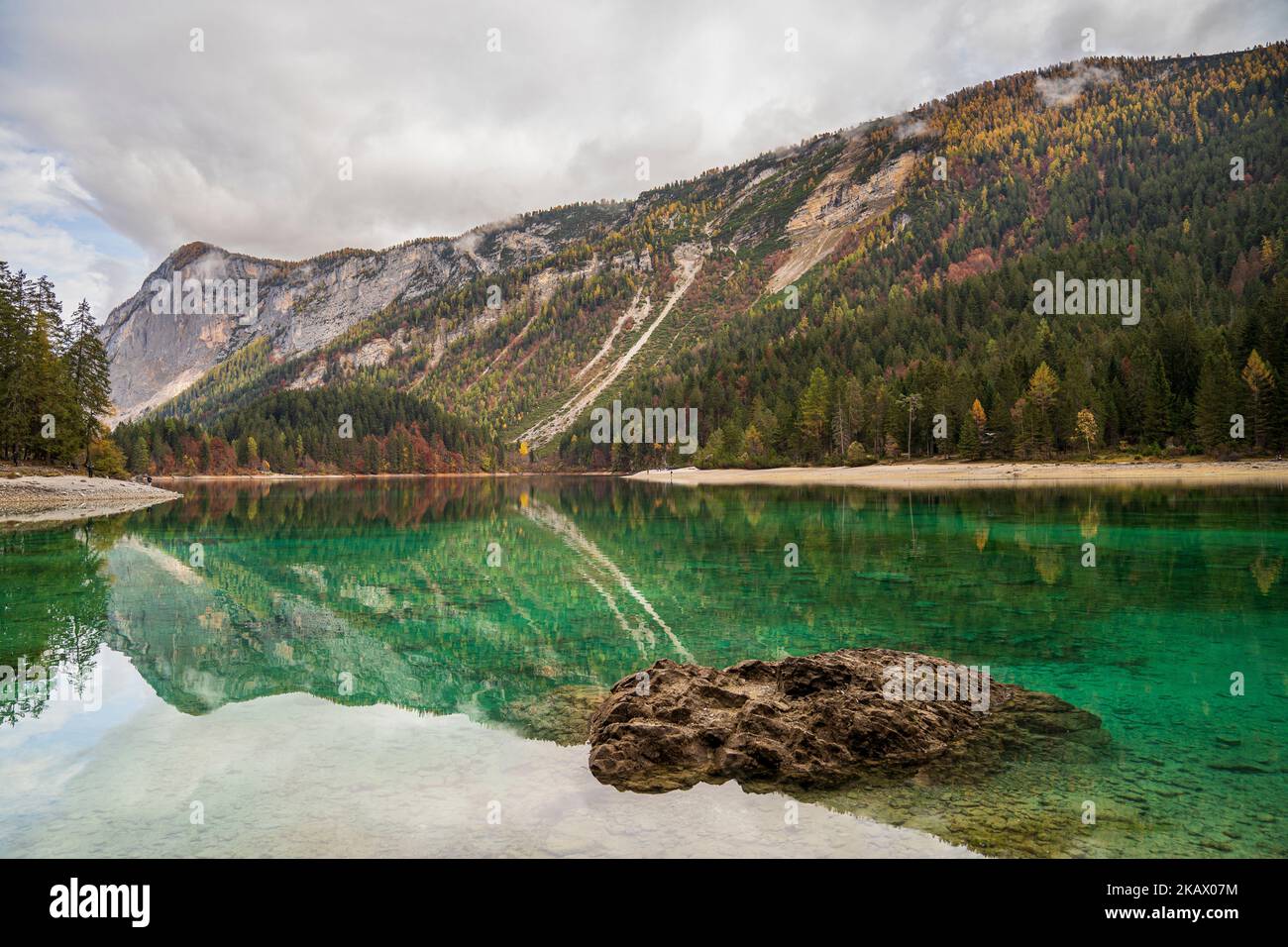 Lake Tovel - Dolomites Stock Photo - Alamy