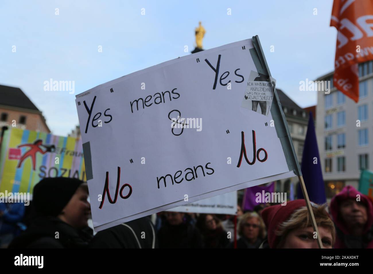 Yes means yes protest hi-res stock photography and images - Alamy