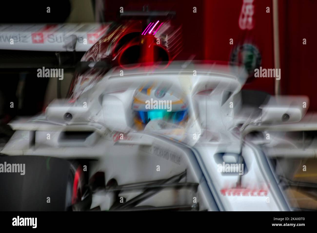 the Alfa romeo Sauber of Marcus Ericsson during the Formula 1 tests at ...