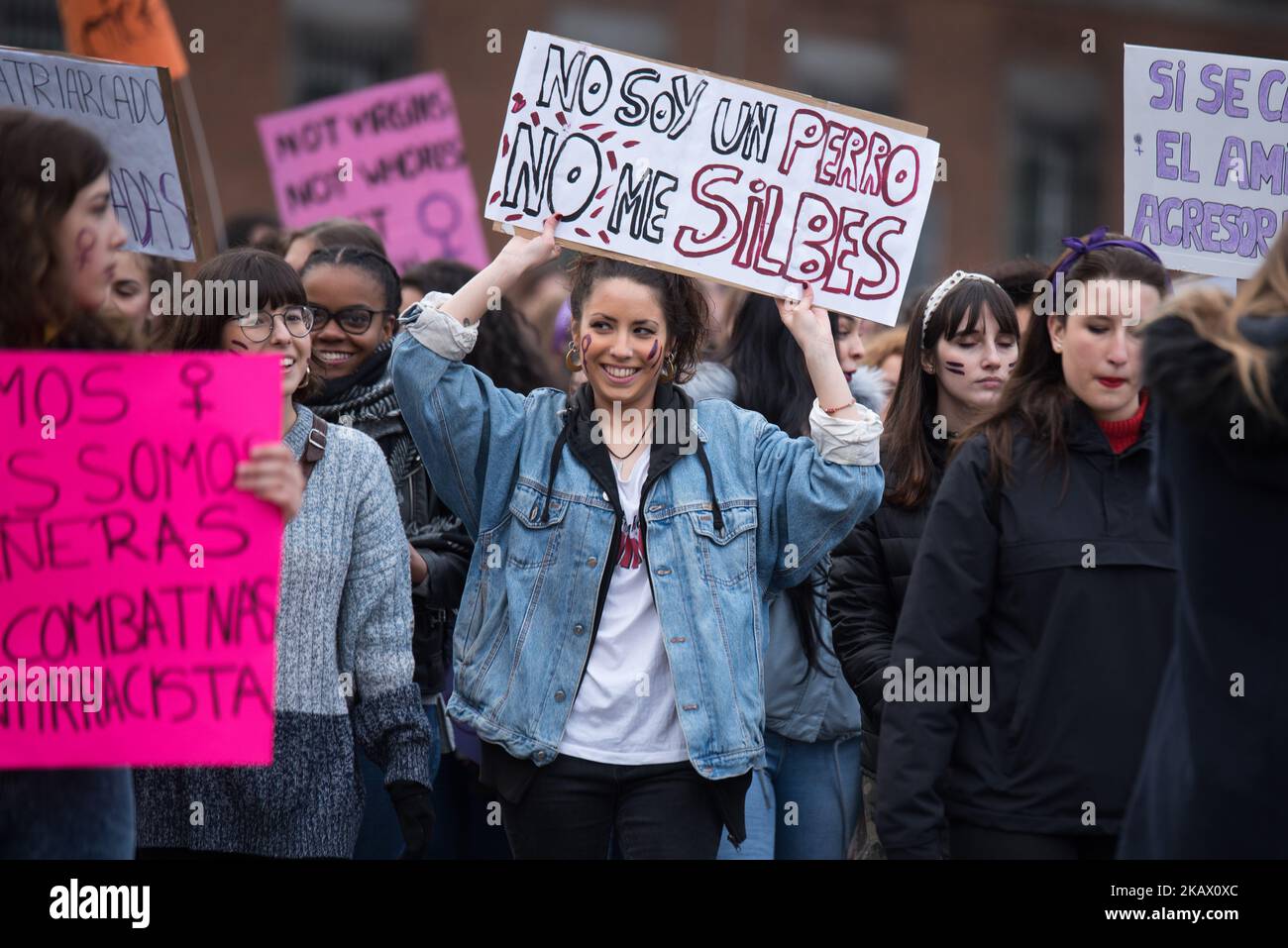 Women shouting angry slogans during the International Women's Day in ...
