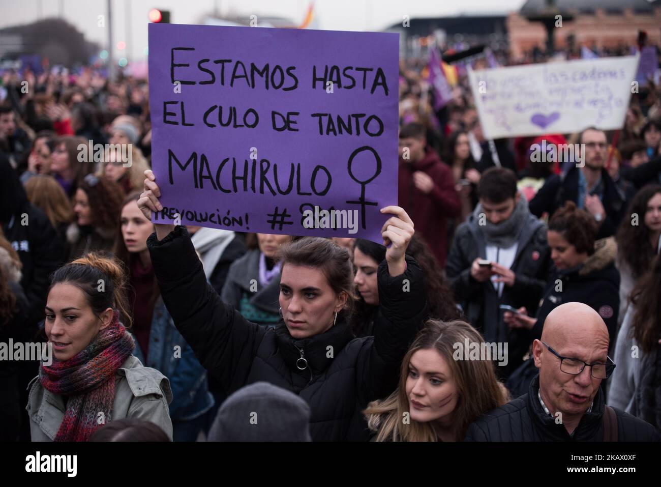 Women shouting angry slogans during the International Women's Day in ...