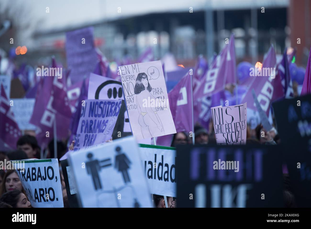 Women shouting angry slogans during the International Women's Day in ...