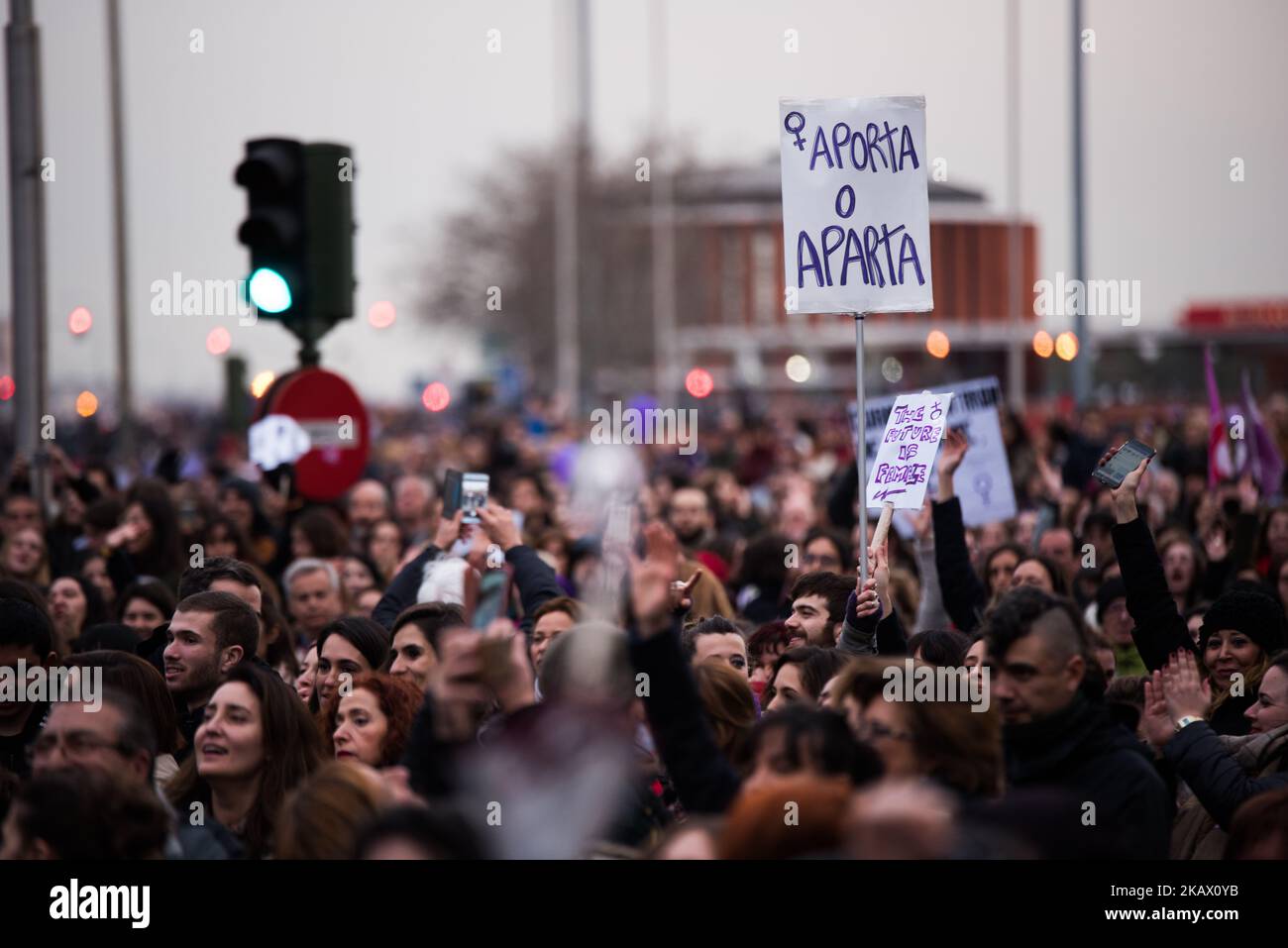 Women shouting angry slogans during the International Women's Day in ...