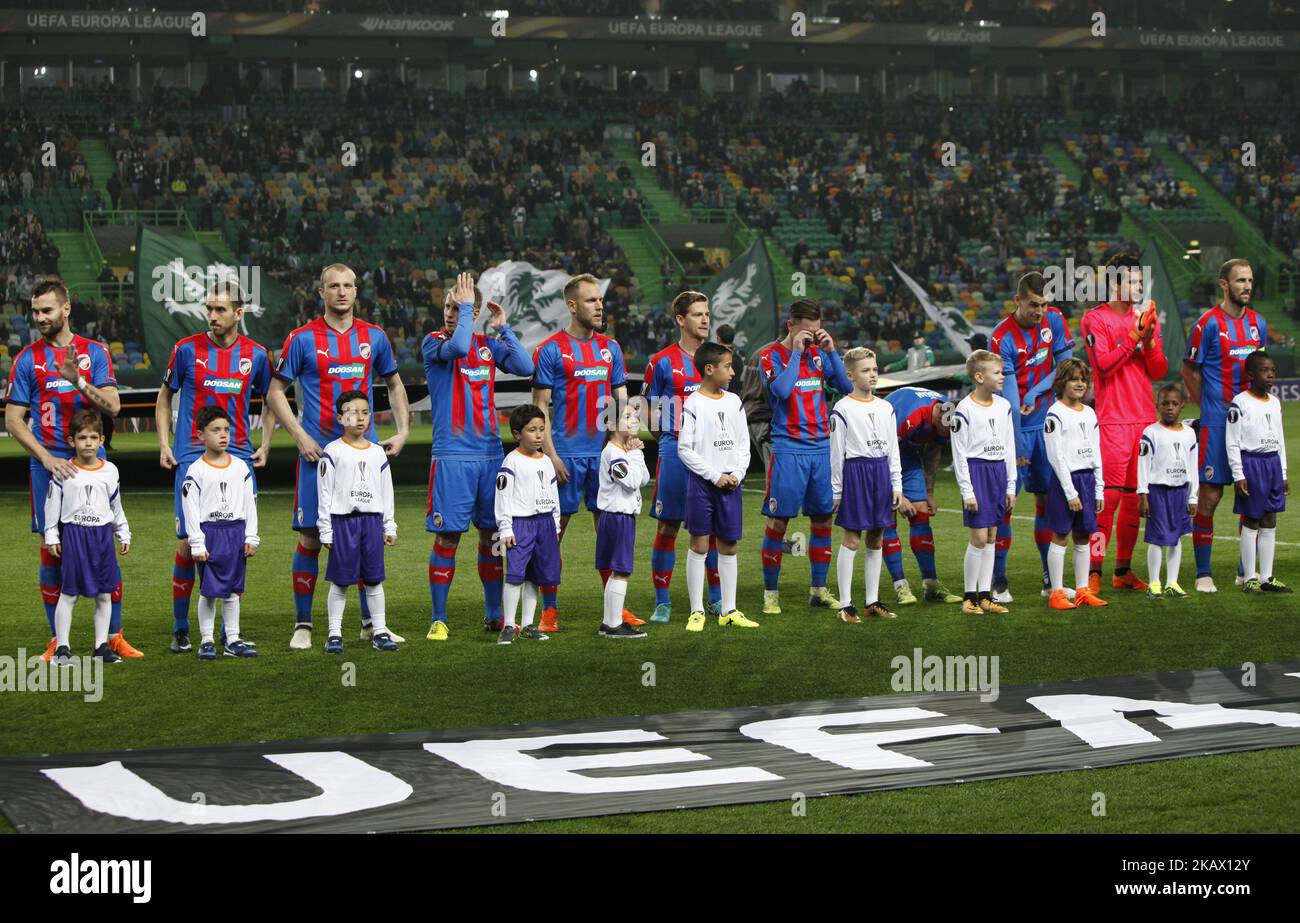 FC Viktoria Plzen initial team line up during the UEFA Europa League ...