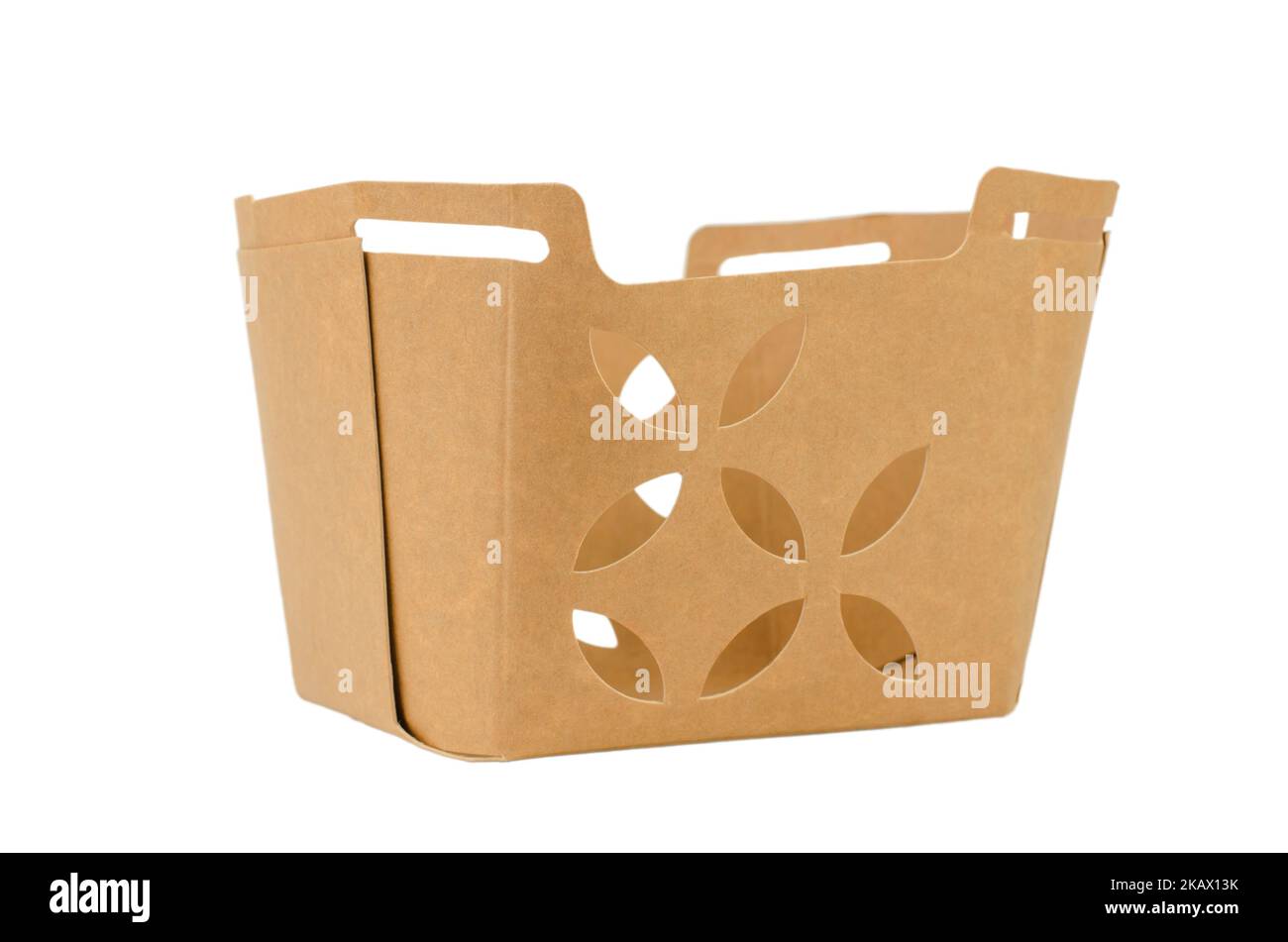 Empty cardboard fruit box isolated on white background Stock Photo - Alamy