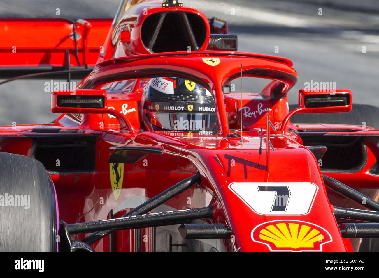 Ferrari driver Kimi Raikkonen (7) of Finland during the test of F1 ...