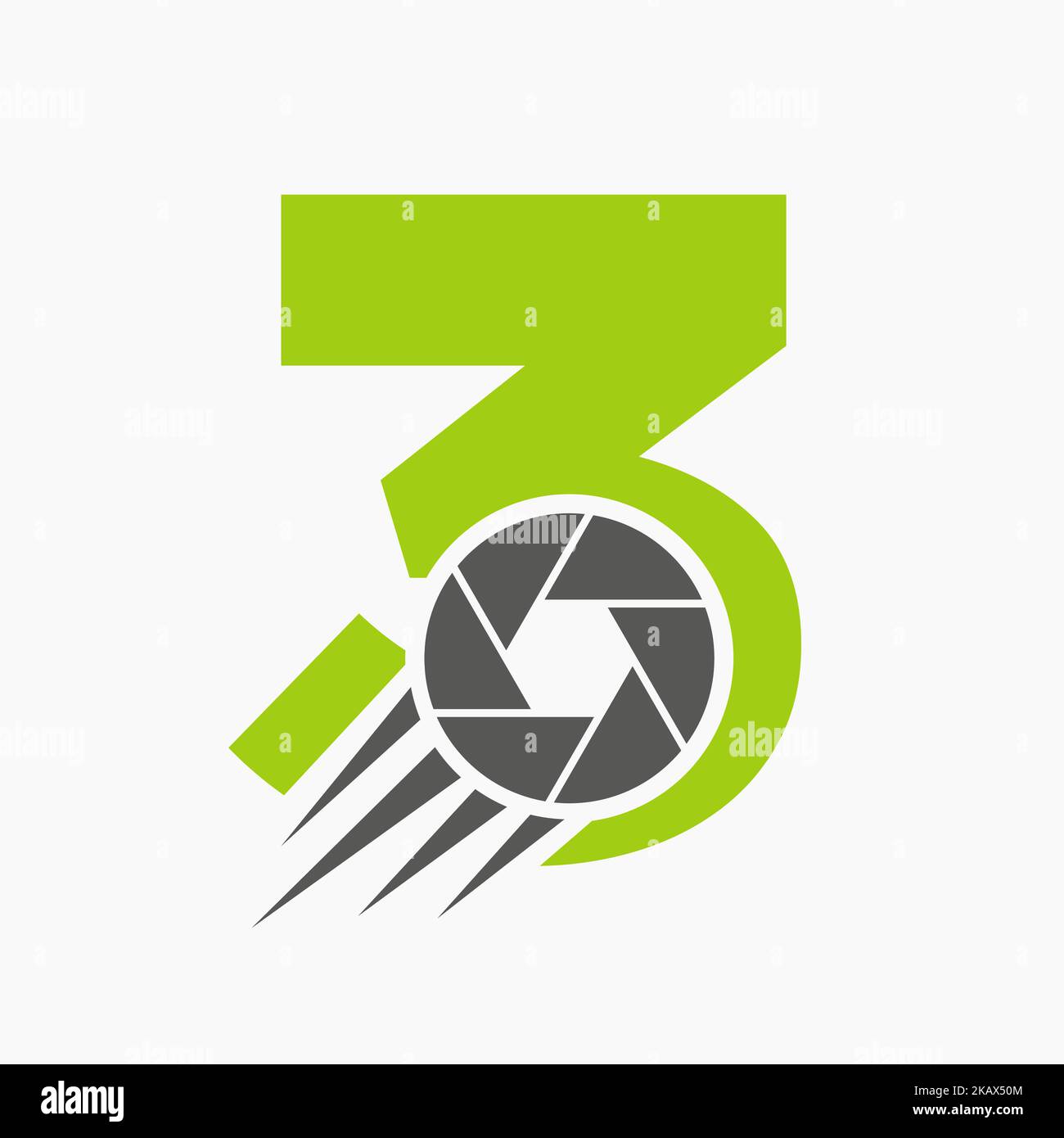 Letter 3 Photography Logo Camera Lens Concept. Photography Camera ...