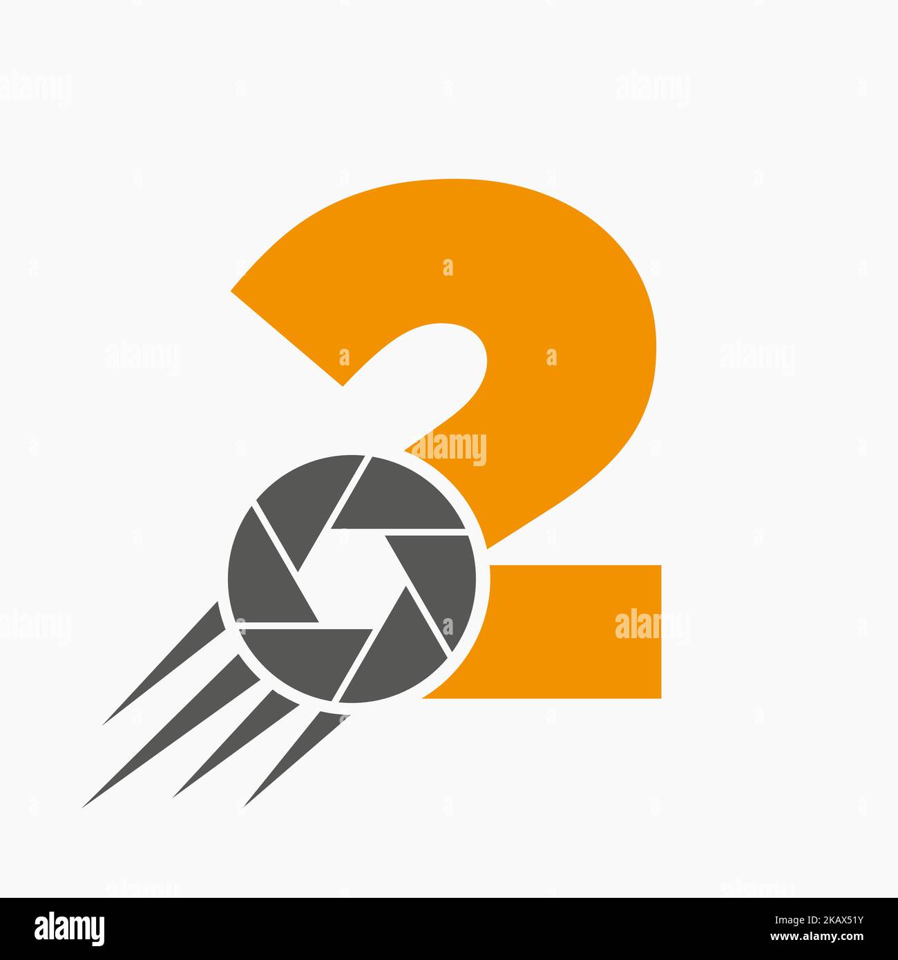 Letter 2 Photography Logo Camera Lens Concept. Photography Camera ...