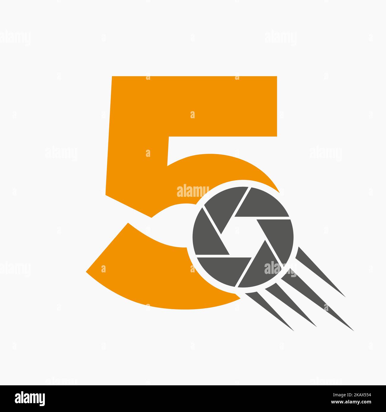 Letter 5 Photography Logo Camera Lens Concept. Photography Camera ...