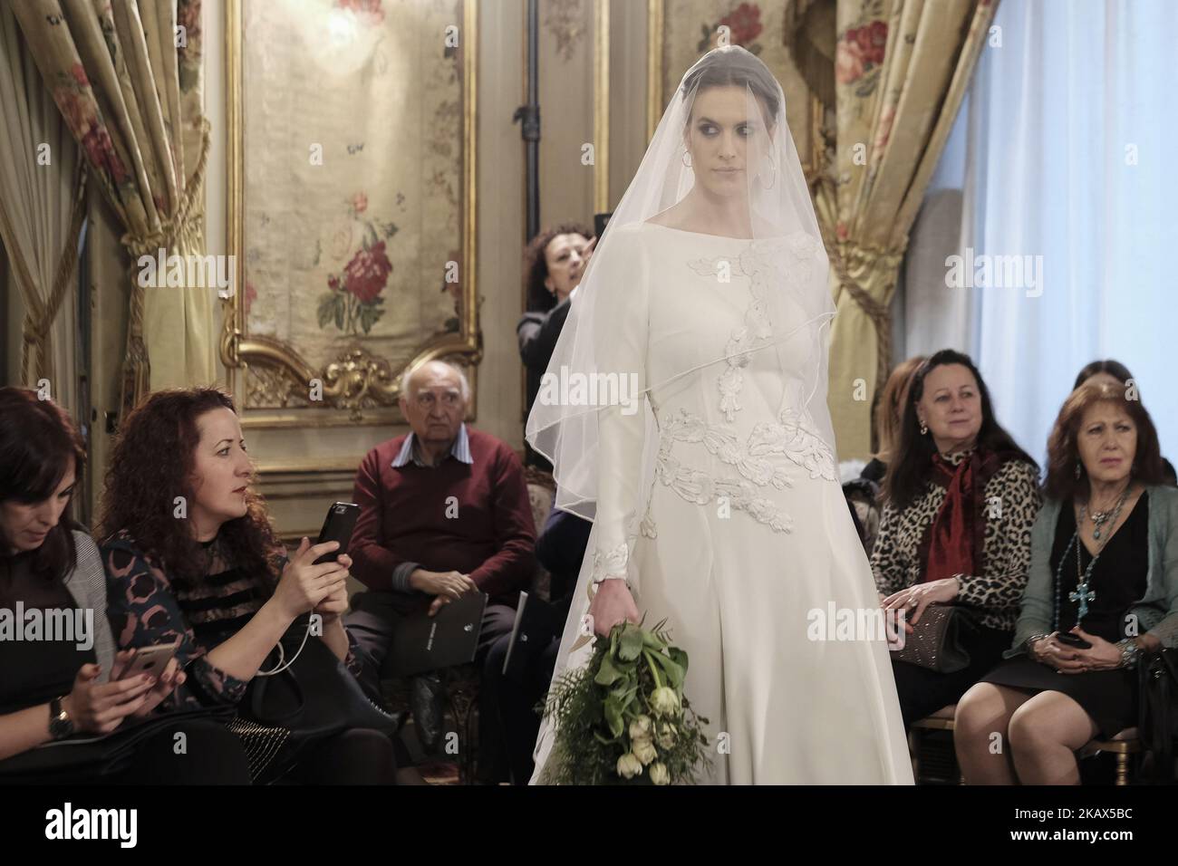 A Model shows a RAFAEL URQUIZAR design during fashion week ATELIER ...
