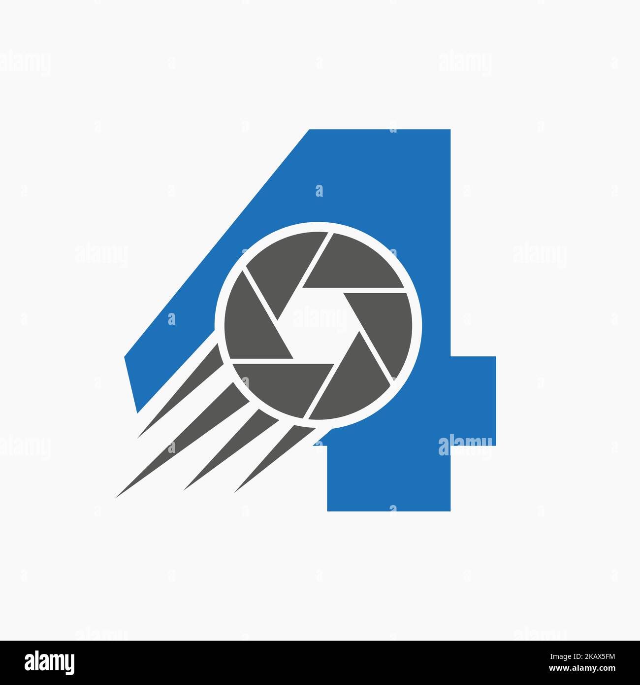Letter 4 Photography Logo Camera Lens Concept. Photography Camera ...