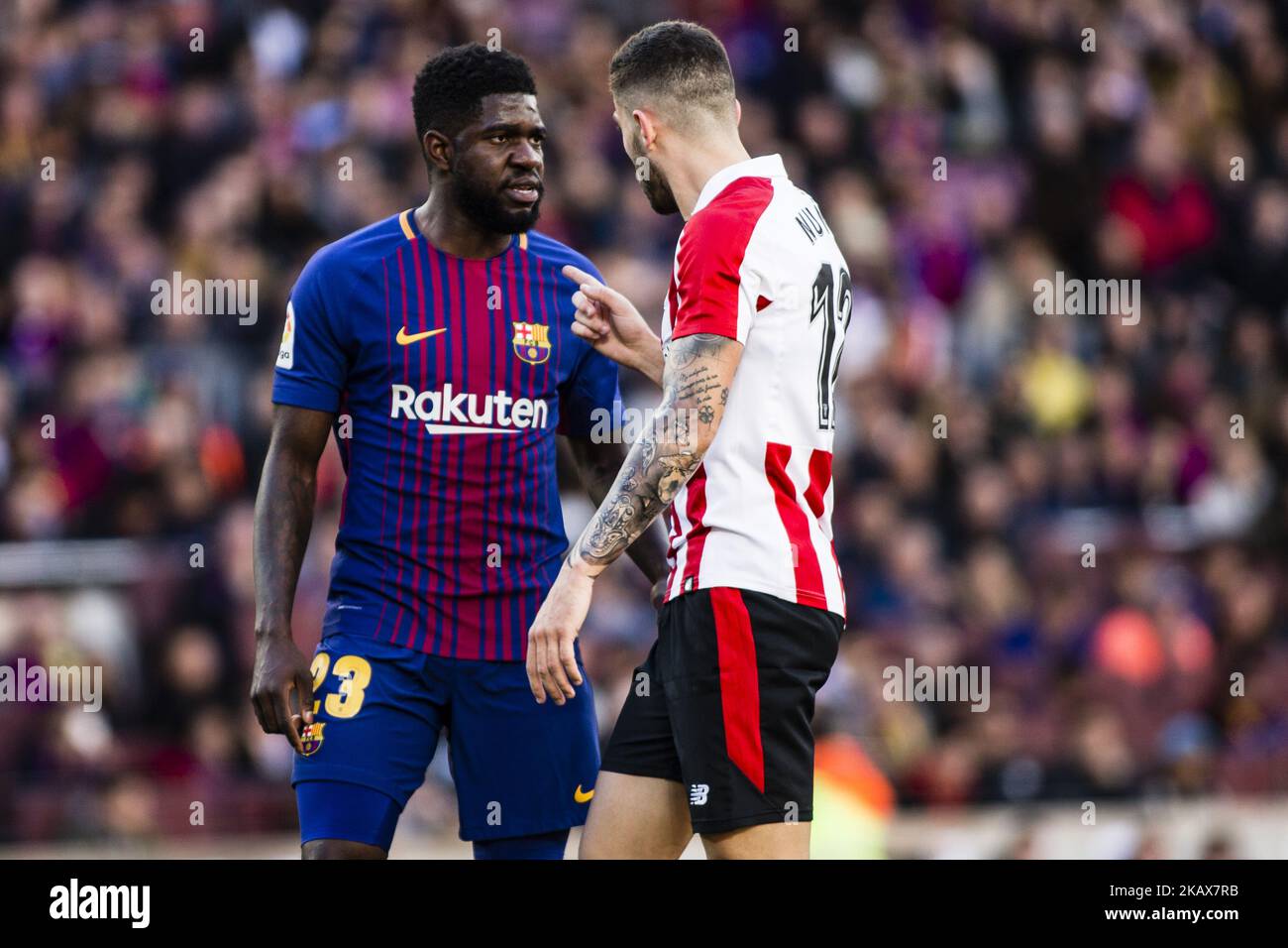 BARCELONA, SPAIN - MARCH 18: 23 Umiti from Cameroon of FC Barcelona ...