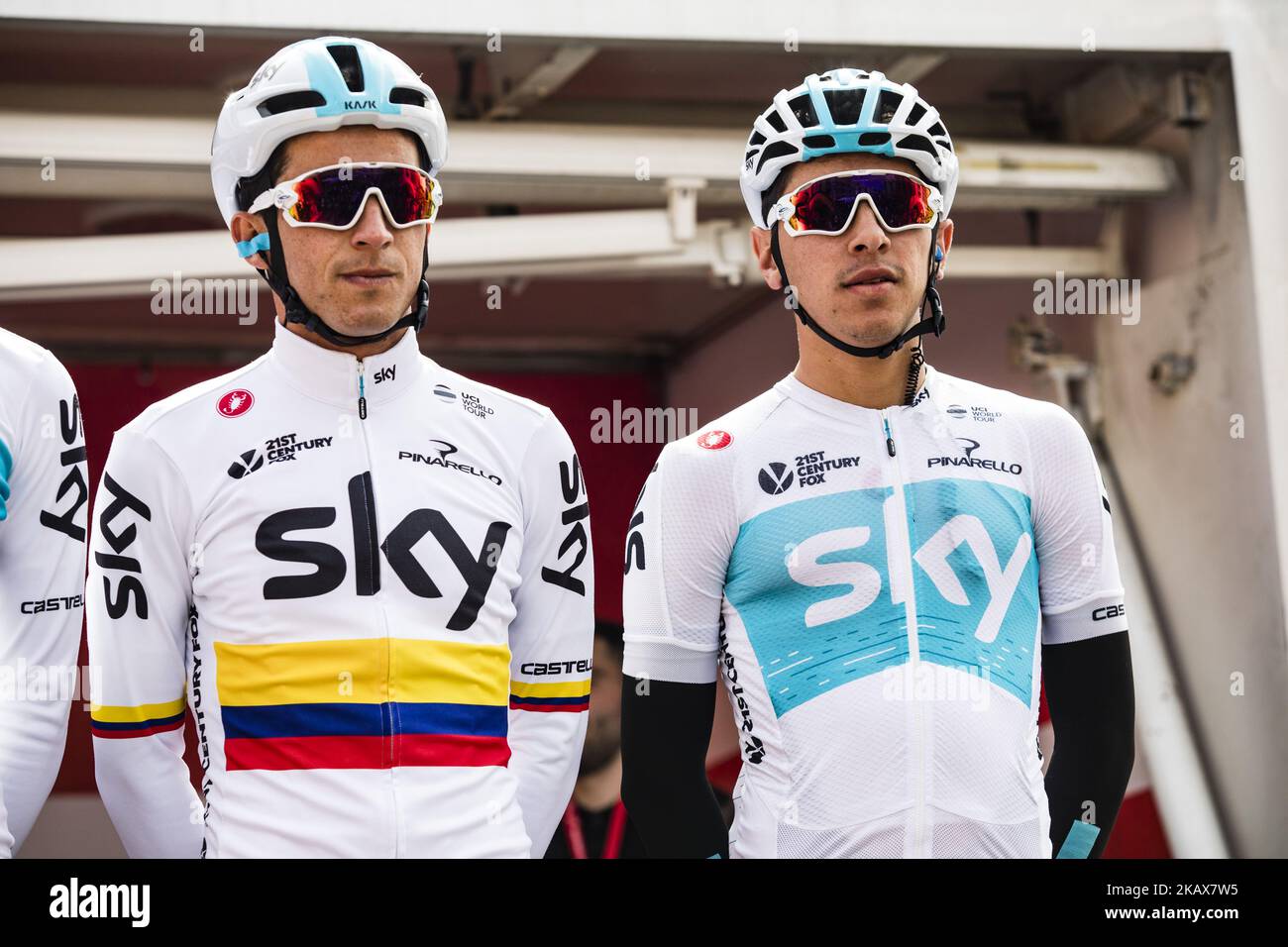 11 HENAO, Sergio L. (COL) of TEAM SKY and his brother 13 HENAO ...