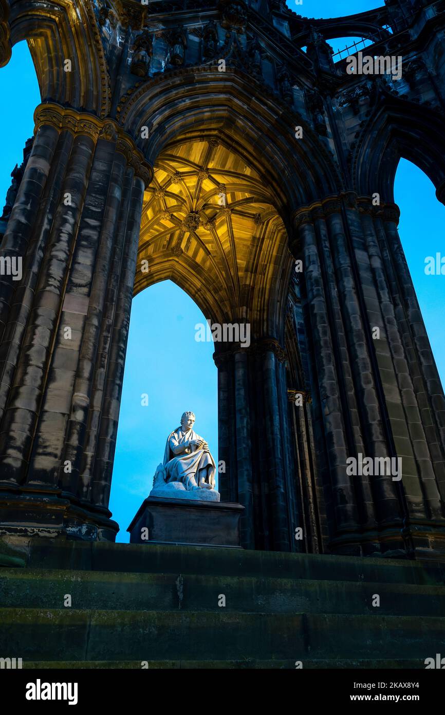 The view of the Scott Monument- the Gothic monument to Scottish author ...