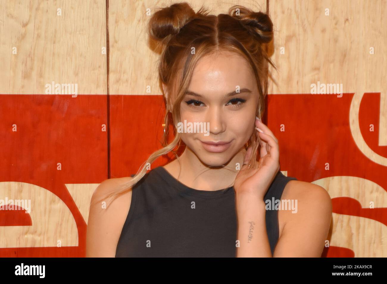 Model Alexis Ren is seen arriving at the red carpet for opening of the ...