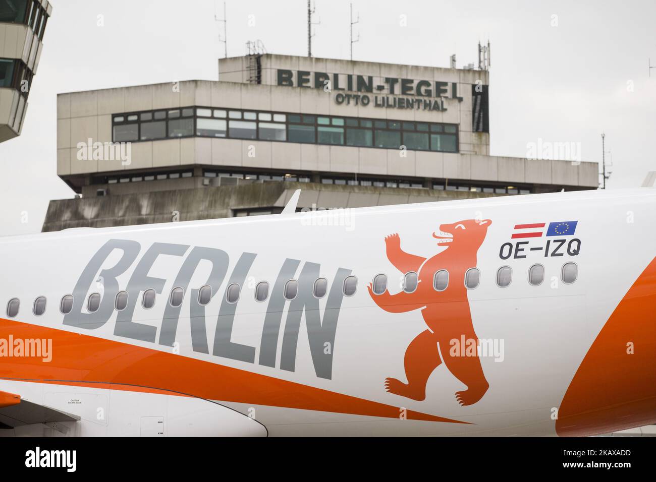 An easyJet plane carrying a Berlin design arrives at Tegel airport in ...