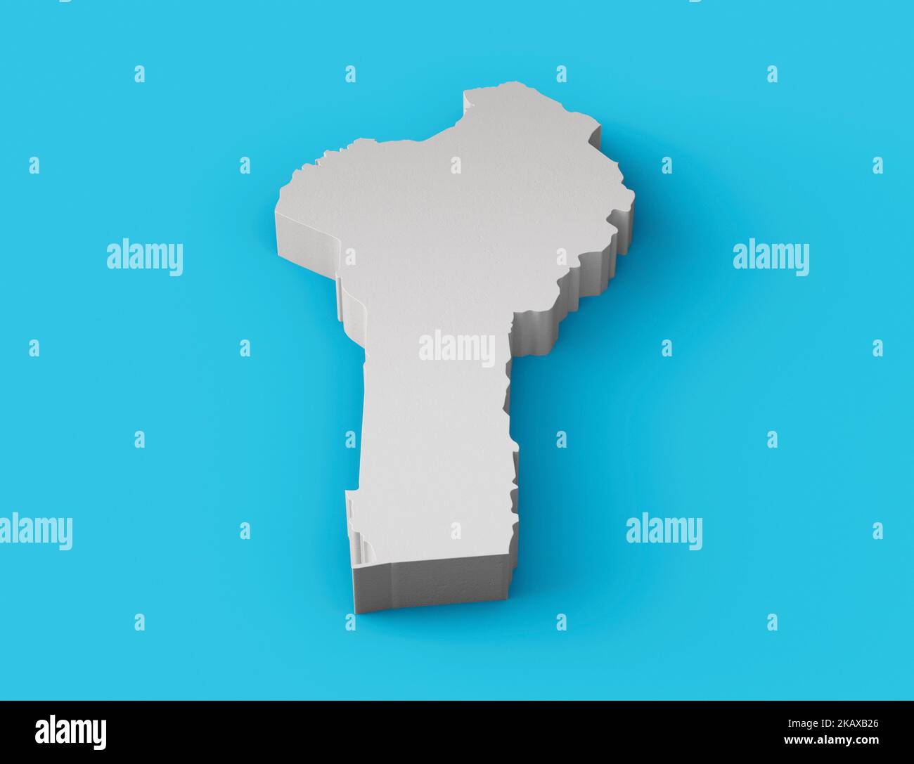 Benin 3D map Geography Cartography and topology Sea Blue surface 3D ...