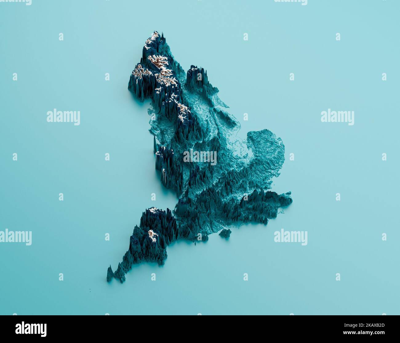 Topographic England Map Hypsometric Elevation tint Spectral Shaded ...