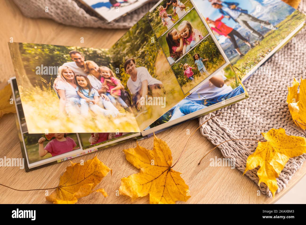 photobook with yellow leaves, album Stock Photo - Alamy