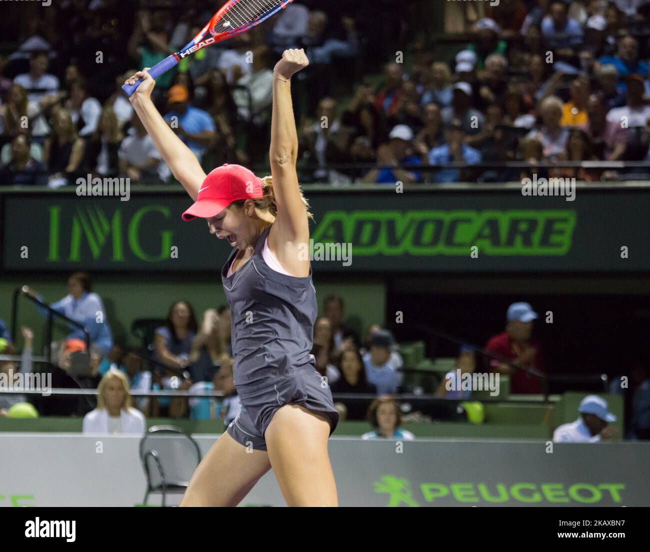 Danielle Collis, from the USA, celabrating the most important victory of her career, defeating ...