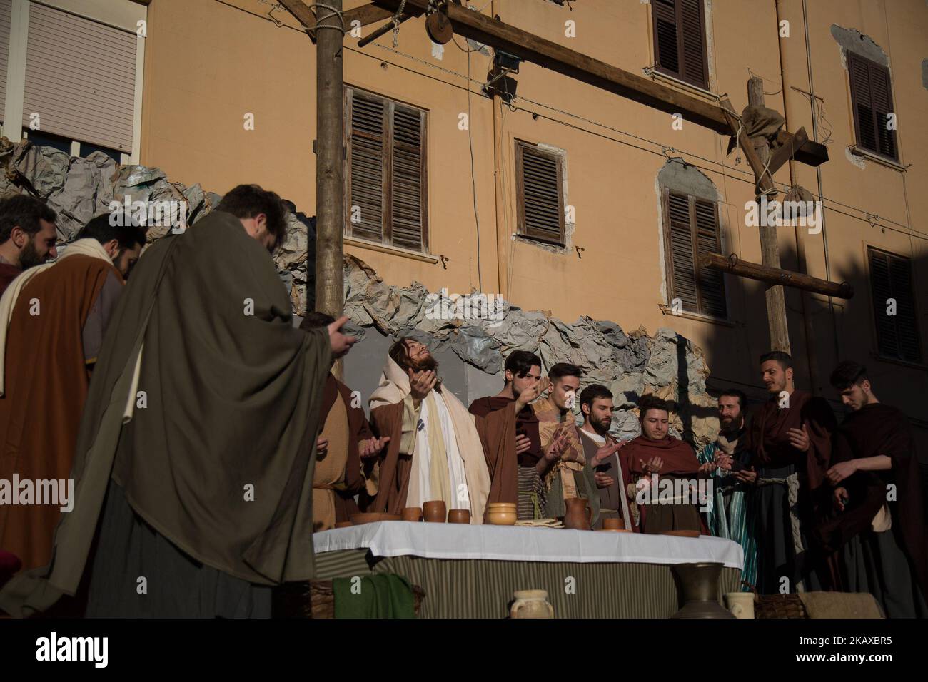 Theatrical performance of the passion of the Christ (Christ Last Supper ...