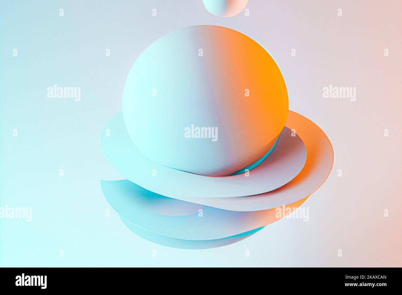 A digital render of soft abstract geometric shapes on a pastel ...