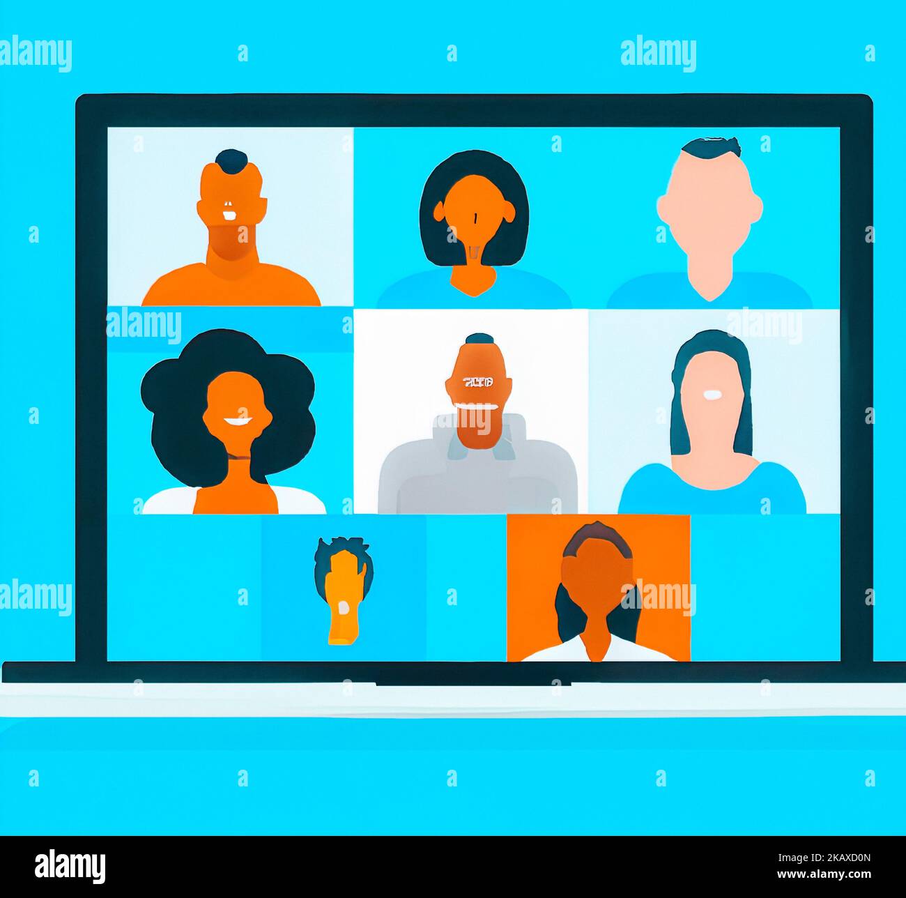 A digital render of a cartoon colorful computer screen with video ...