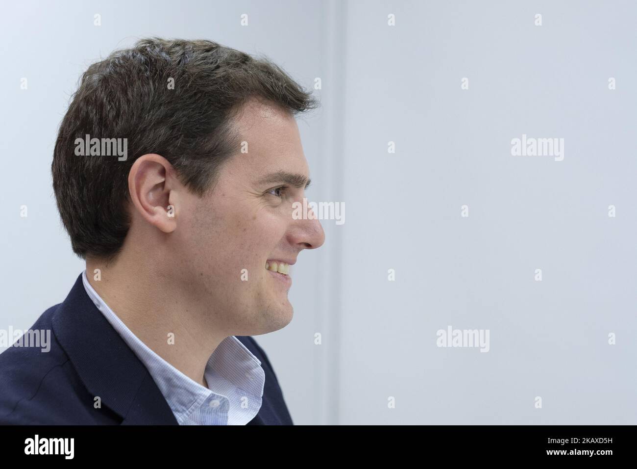 Albert Rivera, president of the political party of Ciudadanos, during ...