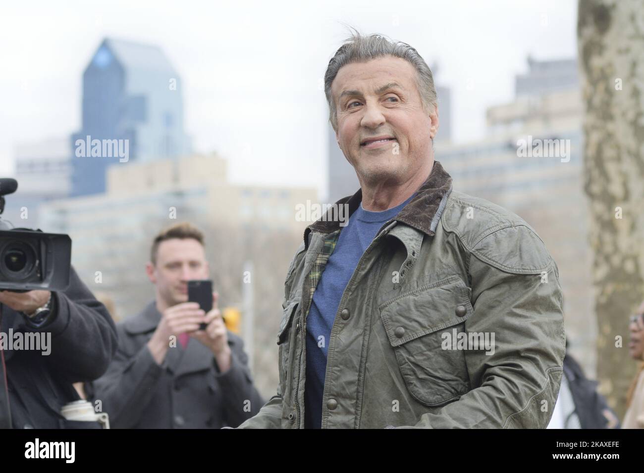 Actor, director Sylvester Stallone and Philadelphia Major Jim Kenney ...