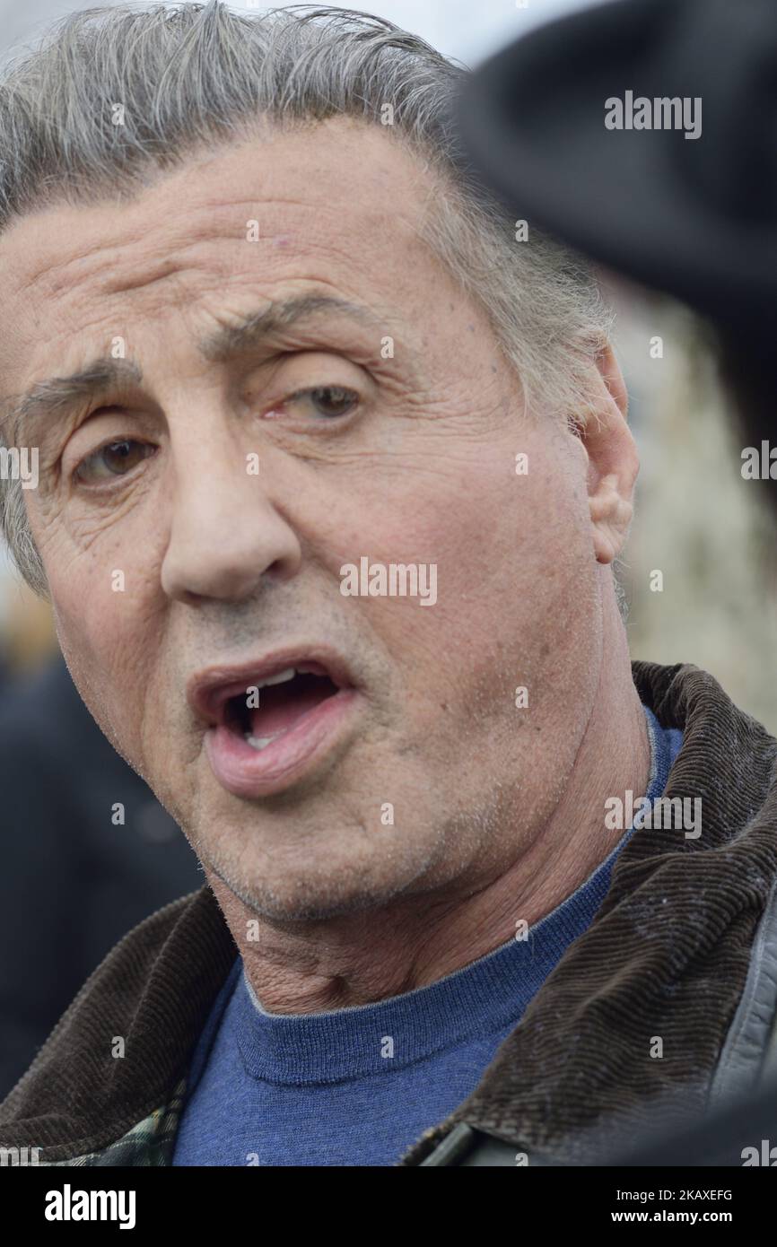 Actor, director Sylvester Stallone and Philadelphia Major Jim Kenney ...