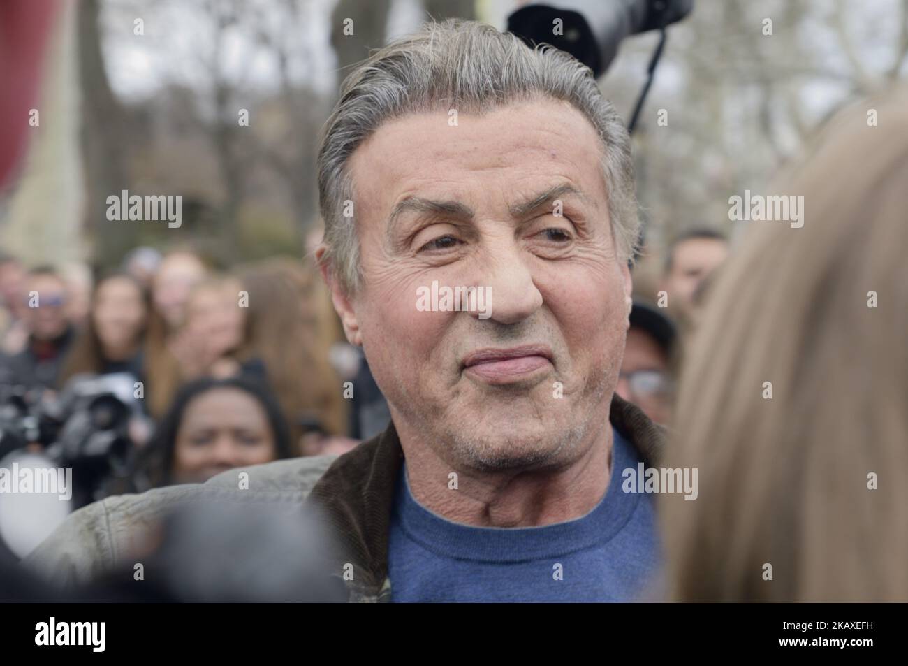 Actor, director Sylvester Stallone and Philadelphia Major Jim Kenney ...