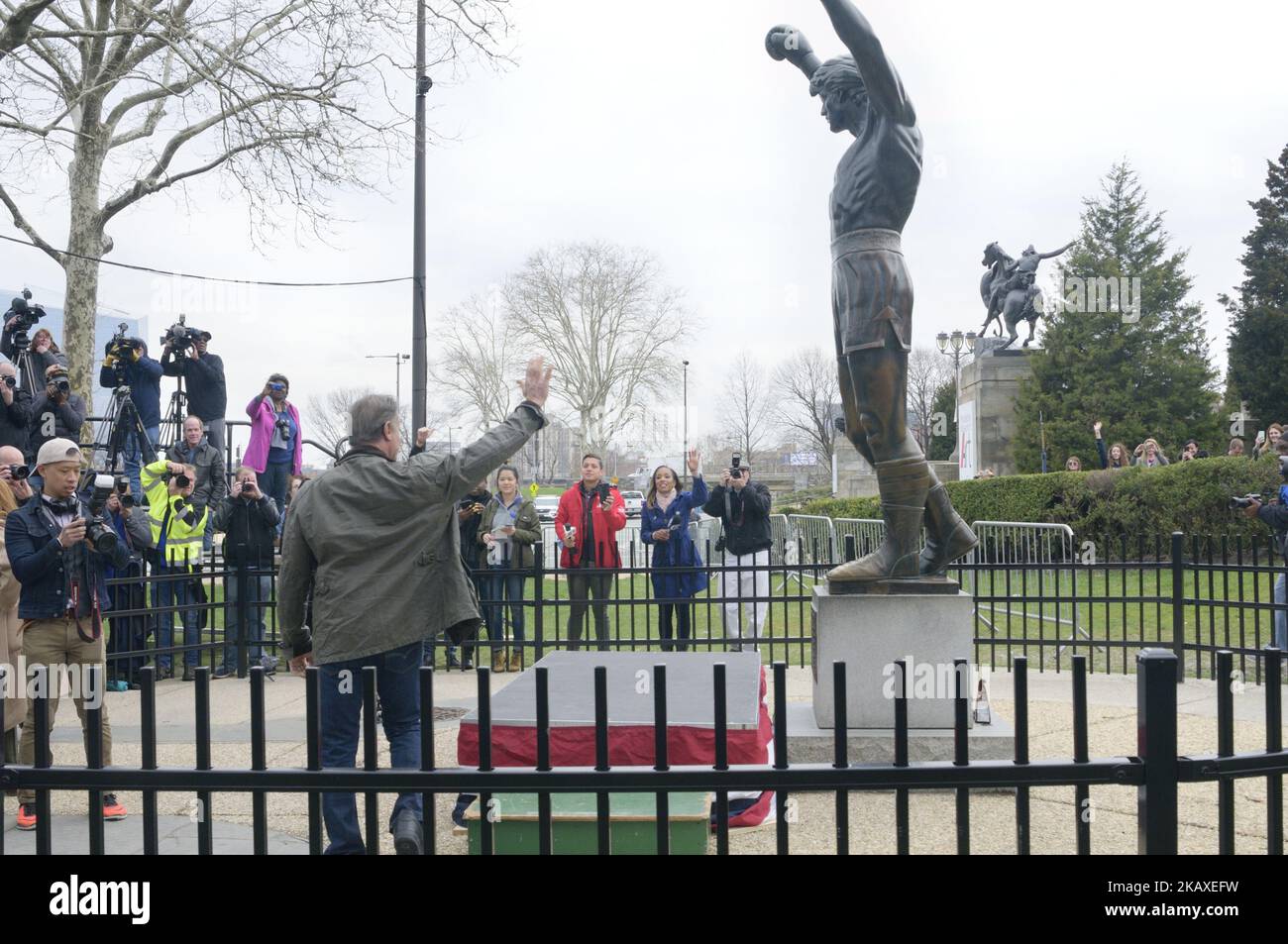 Actor, director Sylvester Stallone and Philadelphia Major Jim Kenney ...