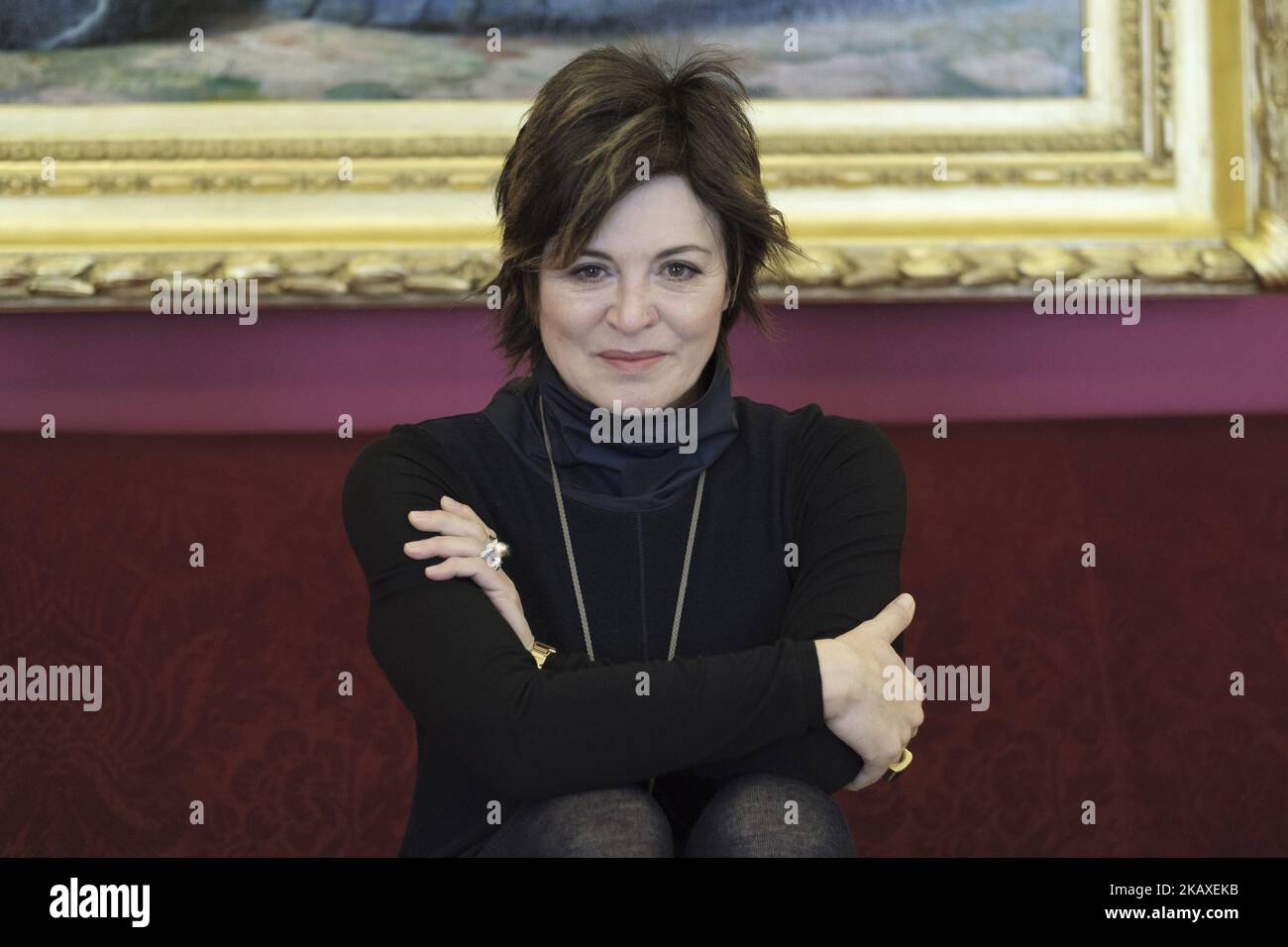the soprano Anna Caterina Antonacci during the presentation of the ...