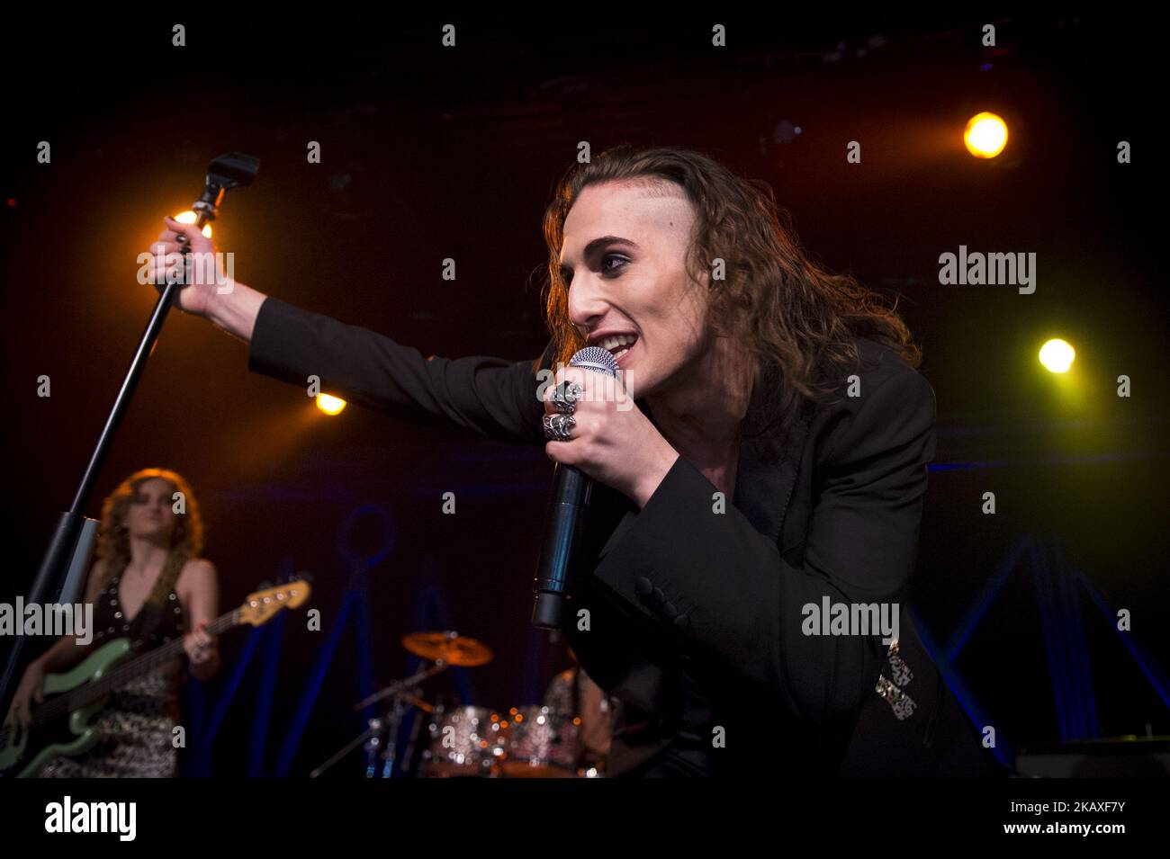 Damiano David singer of Maneskin performing live at Teatro Quirinetta ...