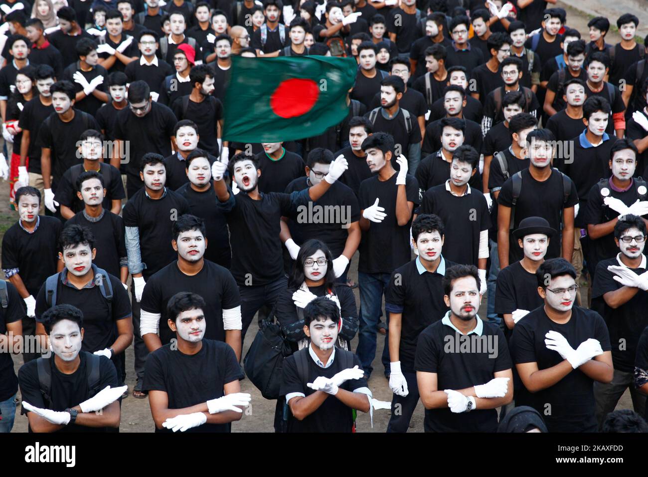 Bangladeshi mime performers attend the 2nd International Mime Fest 2018 ...