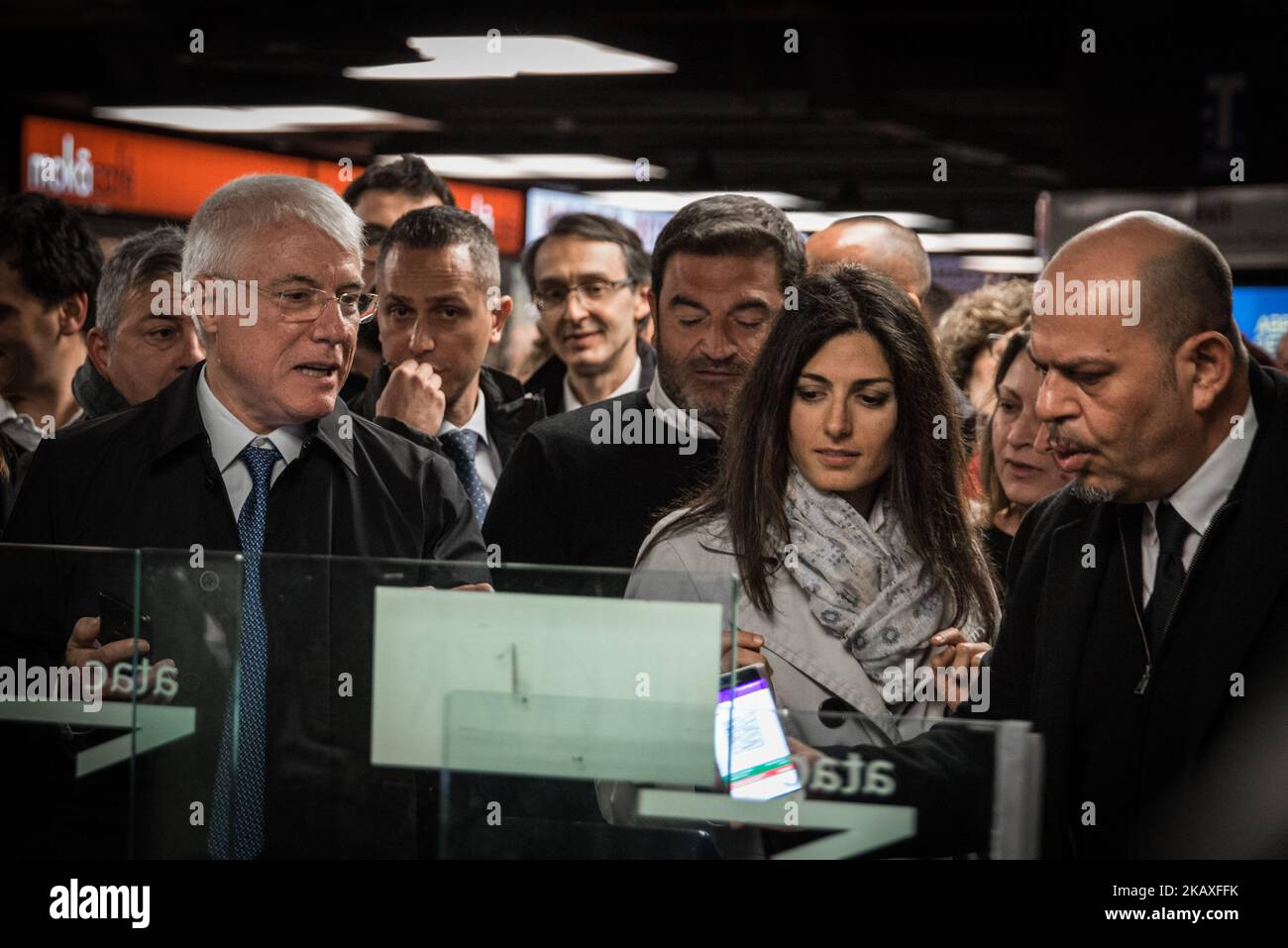The Mayor of Rome Virgina Raggi and the ATAC President Paolo Simioni ...