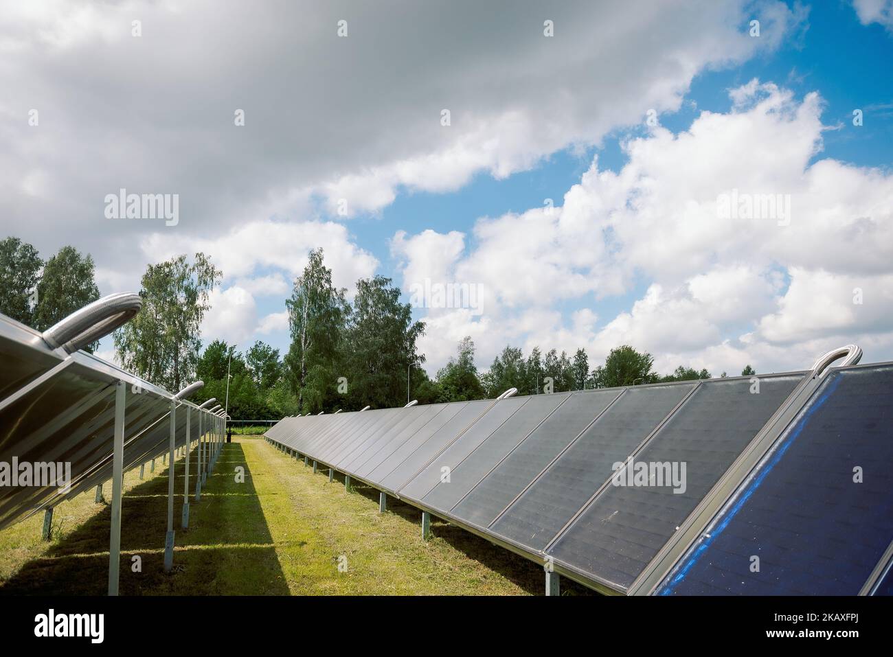 A Collector park of solar energy panels, sustainable development ...