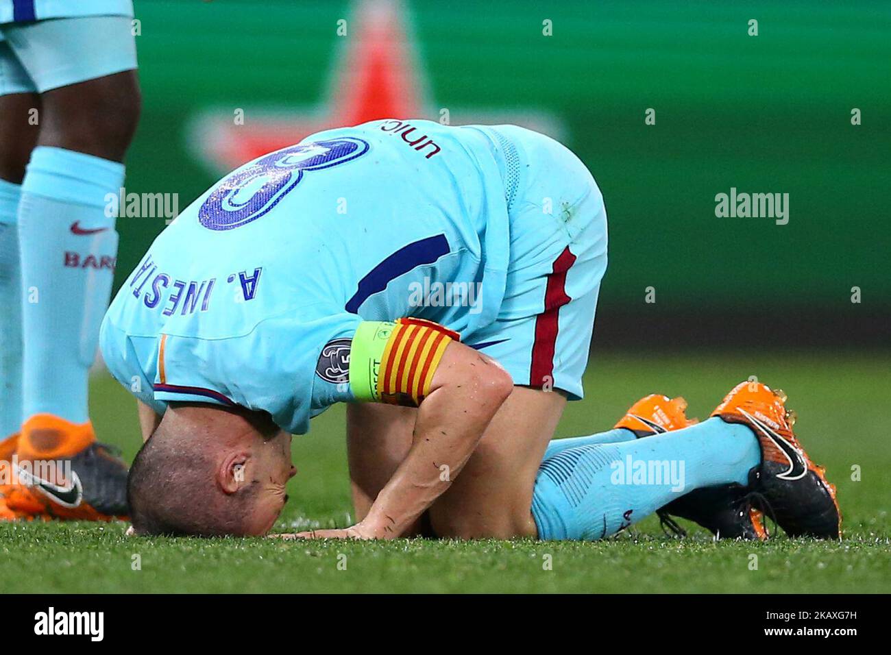 Andres Iniesta of FC Barcelona at Olimpico Stadium in Rome, Italy on ...