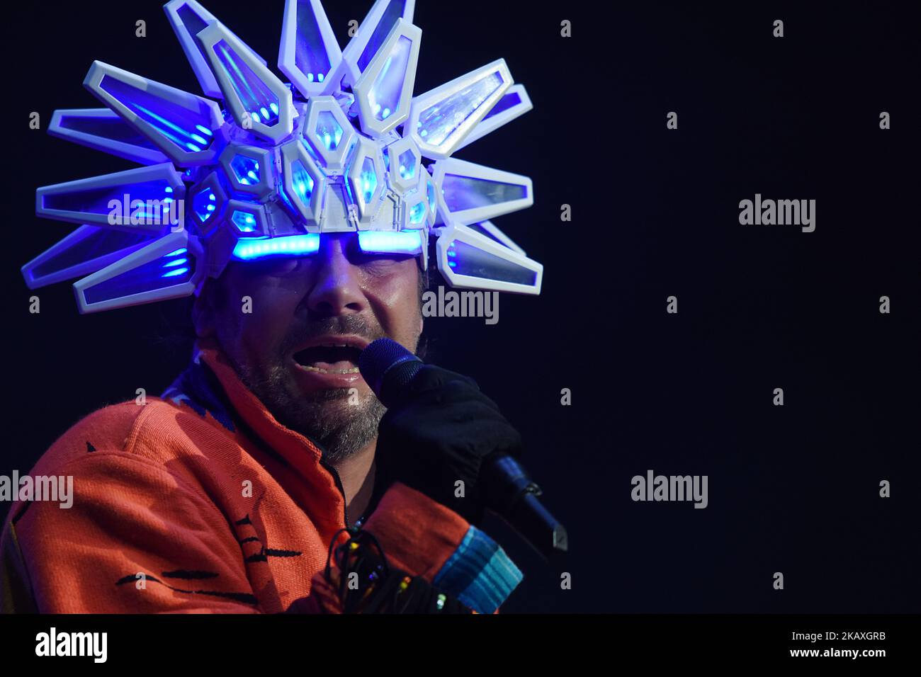 British singer Jay Kay of Jamiroquai band is seen performs on stage ...