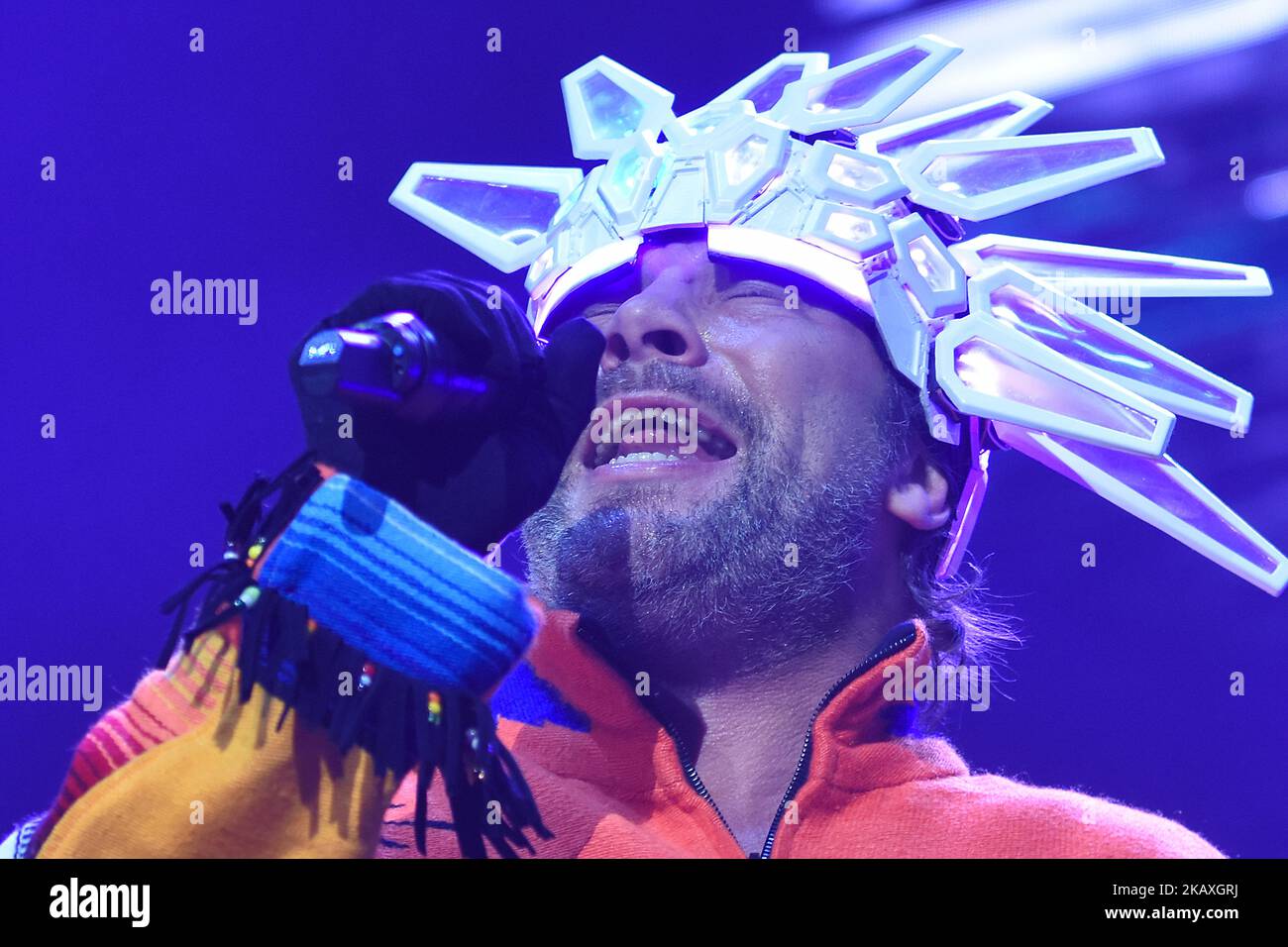 British singer Jay Kay of Jamiroquai band is seen performs on stage ...