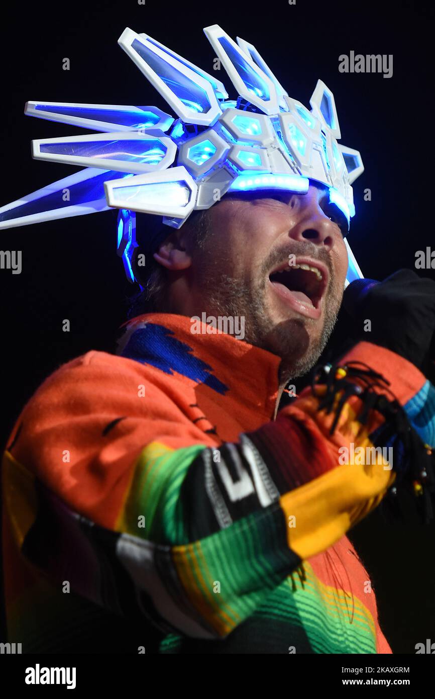British singer Jay Kay of Jamiroquai band is seen performs on stage ...