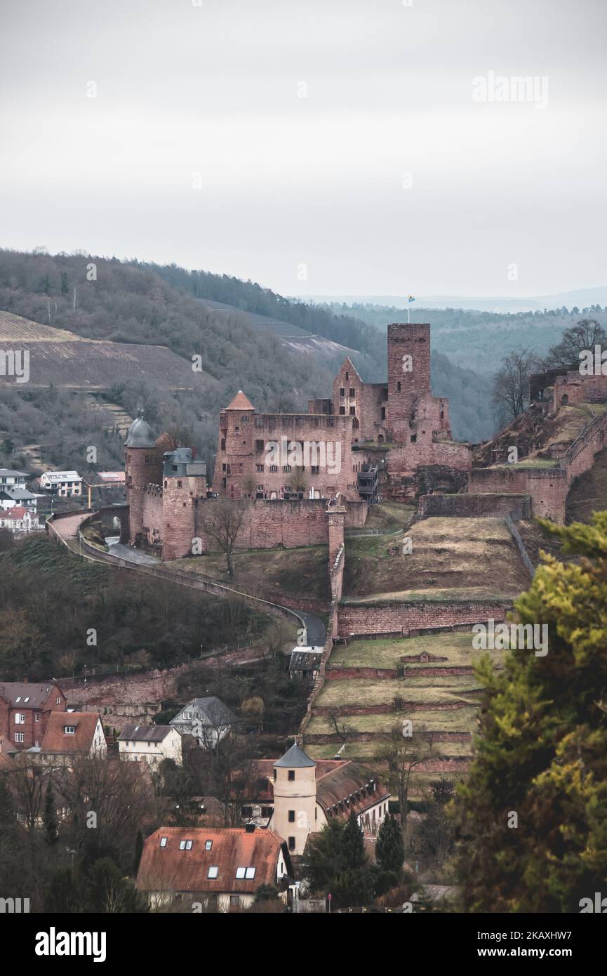 The ancient Wertheim castle on a gloomy day in Germany Stock Photo - Alamy