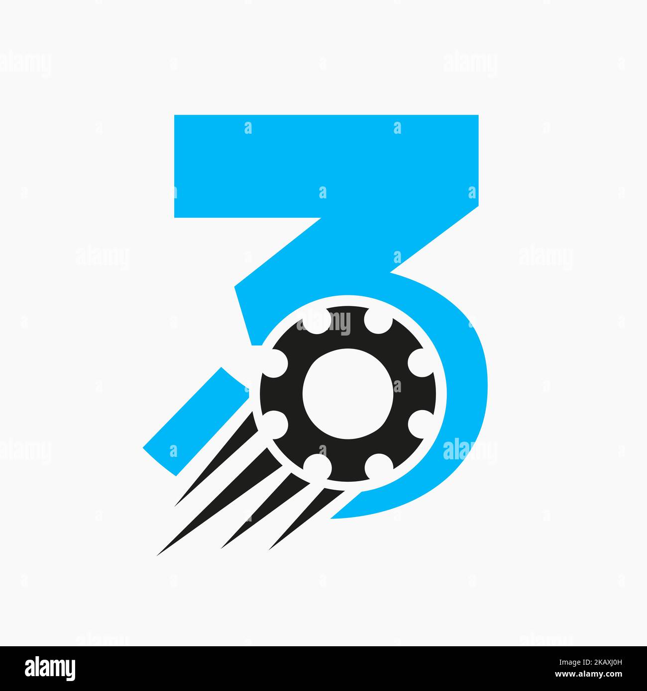 Letter 3 Gear Cogwheel Logo. Automotive Industrial Icon, Gear Logo, Car ...