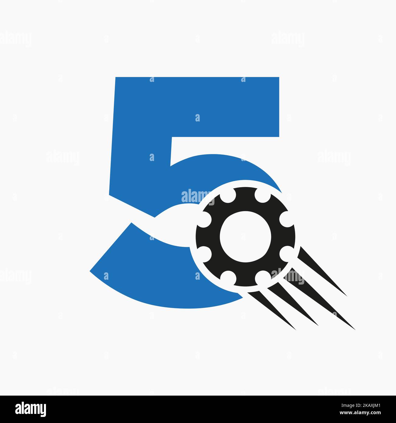Letter 5 Gear Cogwheel Logo. Automotive Industrial Icon, Gear Logo, Car ...