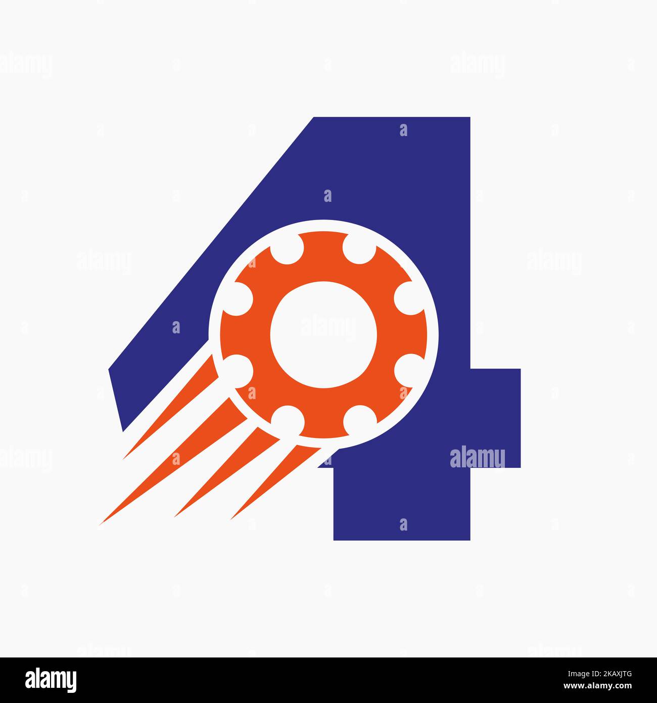 Letter 4 Gear Cogwheel Logo. Automotive Industrial Icon, Gear Logo, Car ...