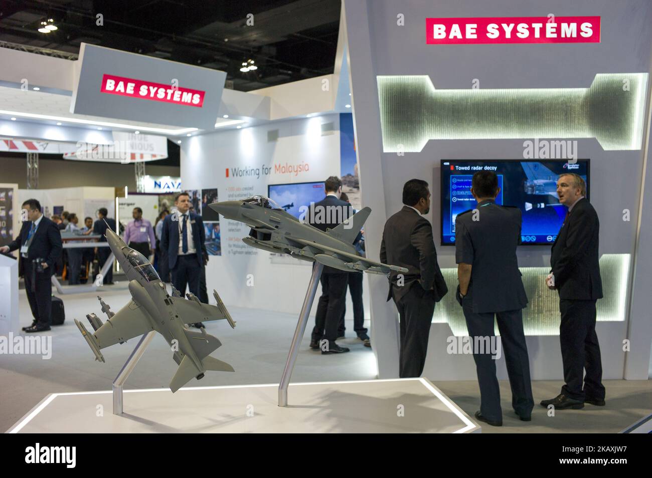 Exhibition booth of British company, BAE Systems is seen during the ...