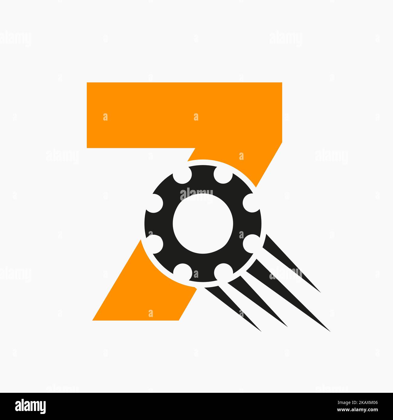 Letter 7 Gear Cogwheel Logo. Automotive Industrial Icon, Gear Logo, Car ...